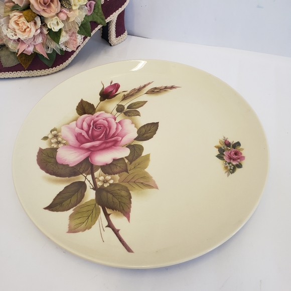 Vintage | Dining | Vintage Gorgeous Pink Rose Platter | Poshmark